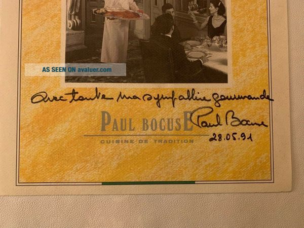 Special Paul Bocuse Menu Signed By Chef Paul Bocuse | #42221548