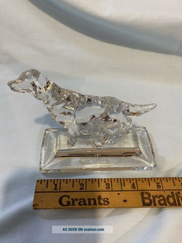 RALPH LAUREN CRYSTAL DOG POINTER FIGURINE Paperweight Clear Glass ...