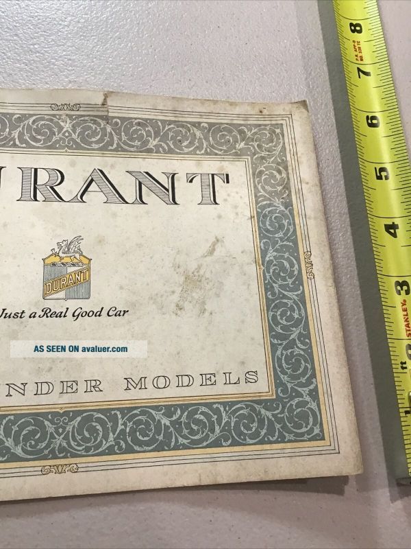 1923 Durant Six Cylinder Models Car Sales Auto Brochure | #42297858