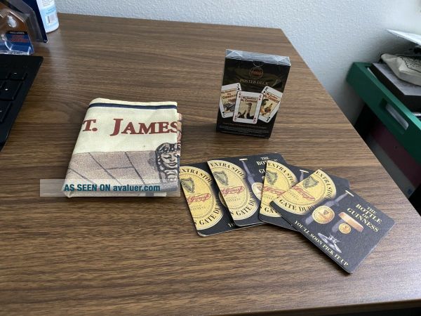 Vintage Guinness Tea Towel, Playing Cards, And Coasters St James Gate ...