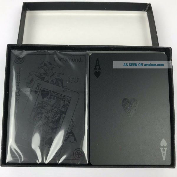 CARTAMUNDI Playing Cards 2 Decks Black On Black Design Made In USA ...