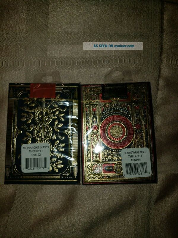 (2 Decks) Theory 11 High Victorian Red & Monarchs Navy Playing Cards ...