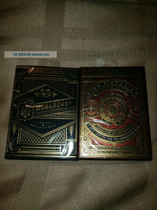 (2 Decks) Theory 11 High Victorian Red & Monarchs Navy Playing Cards ...