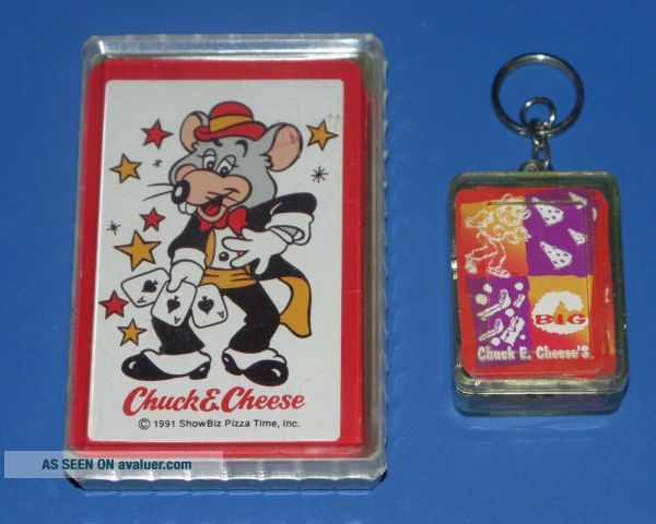 2 Vintage CHUCK E CHEESE Playing Card Decks With Cases. Regular Size ...