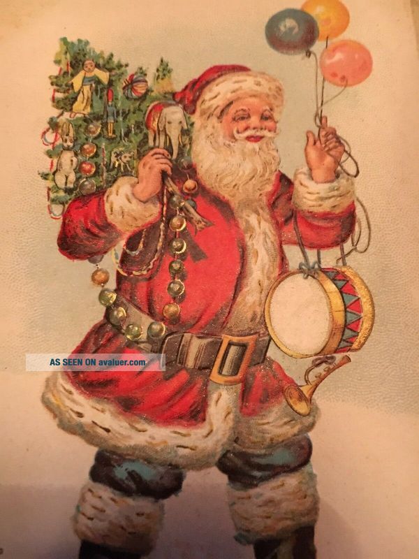 Antique Victorian Christmas Card Great Santa Claus Art - Check The Pics ...