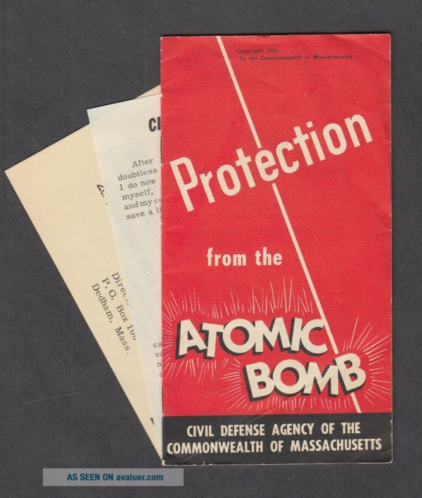Protection From The Atomic Bomb Pamphlet, 1950, Mass. Civil Defense ...