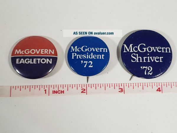 Vintage 1972 McGovern For President Campaign Pinback Pin Button ...