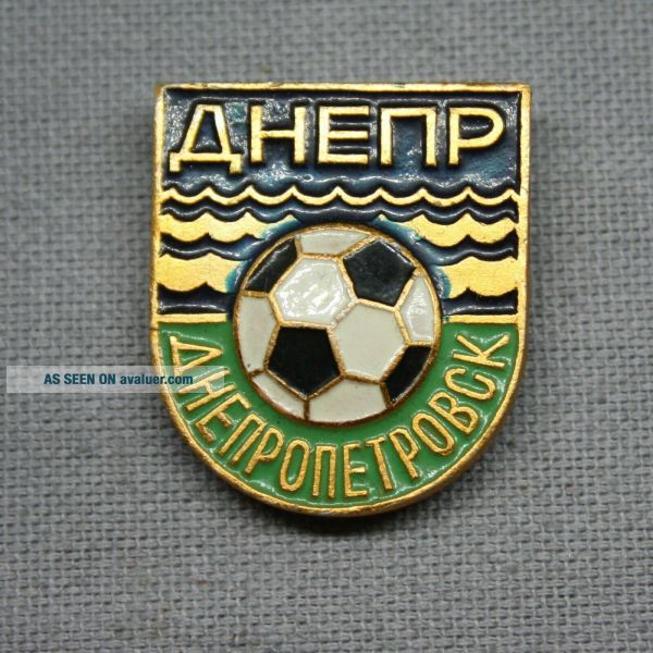 Vintage USSR Soviet Union Football Sport Pin Badge FC Dnipro Ukrainian ...