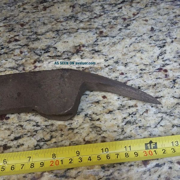 Antique Very Early Long Hand Forged Primitive Cast Iron Ice Axe | #42451466