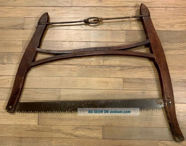 Vintage Antique Wood Buck Cross Cut Bow Hand Saw Logging Farm Rustic ...