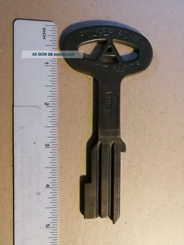 Obsolete Folger Adam Brass Jail Prison Cell Key Blank Federal Bureau Of ...