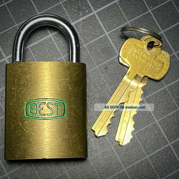 Vintage Best Padlock 1B7 With 7 Pin Core With Op And Control Keys - NOS ...