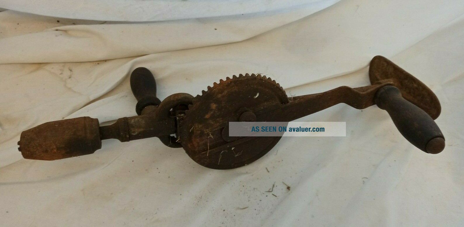 RARE Vintage ANTIQUE Hand DRILL Wooden WOOD Tool Collectable Early 20th ...