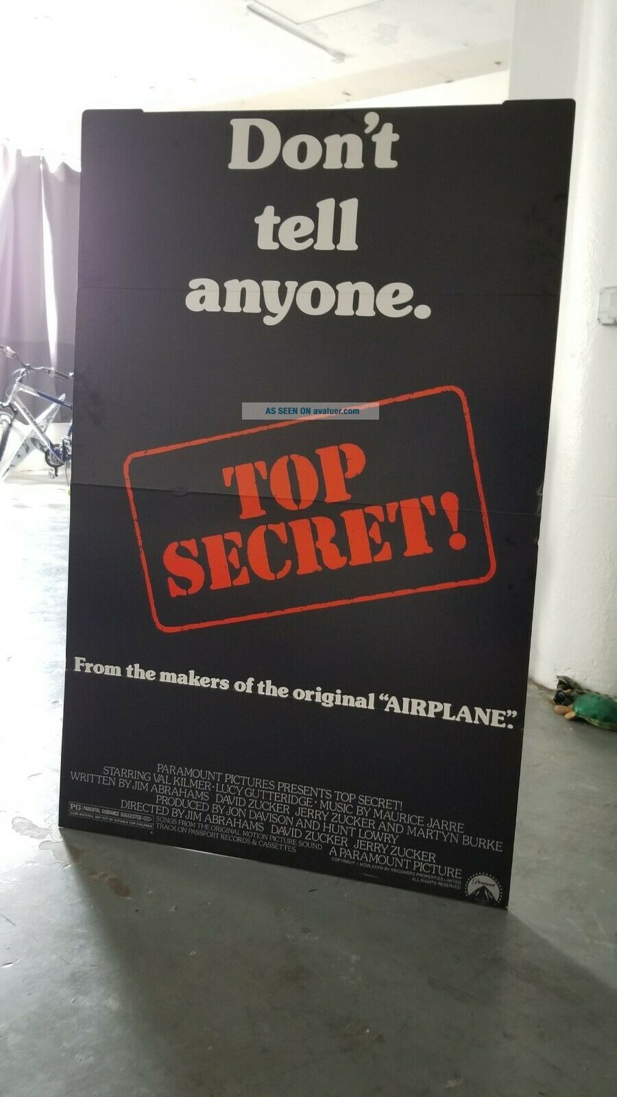 Rare Vintage 1984 TOP SECRET Movie Cardboard Lobby Standee VAL KILMER ...