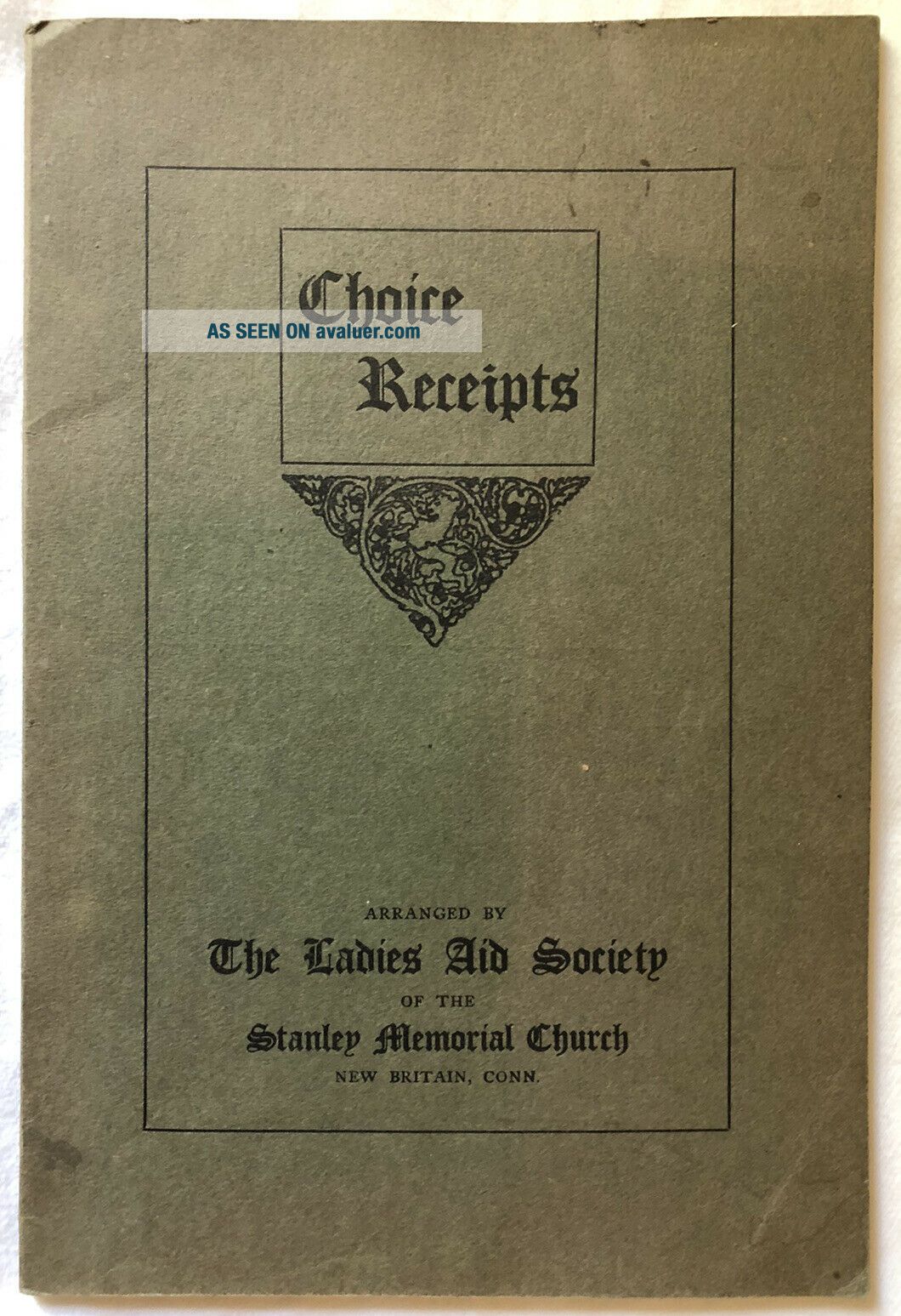 BRITAIN CT 1909 Cookbook Ladies Aid Society Of Stanley Memorial Church ...