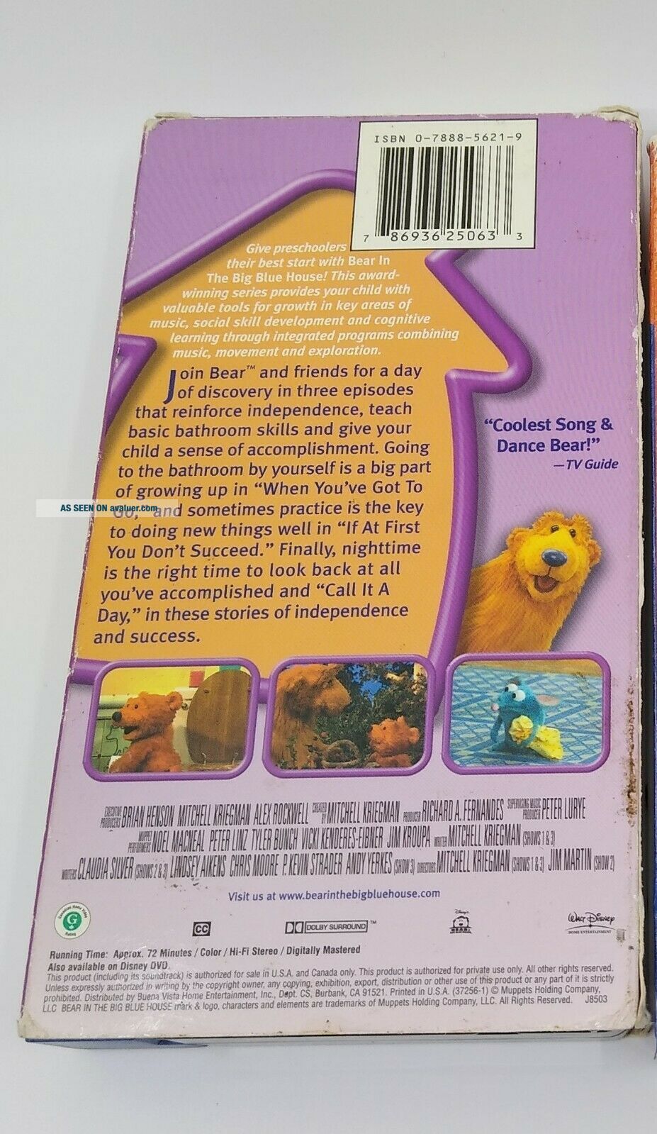 Disney’s Bear In The Big Blue House Potty Time With Bear VHS VERY RARE ...