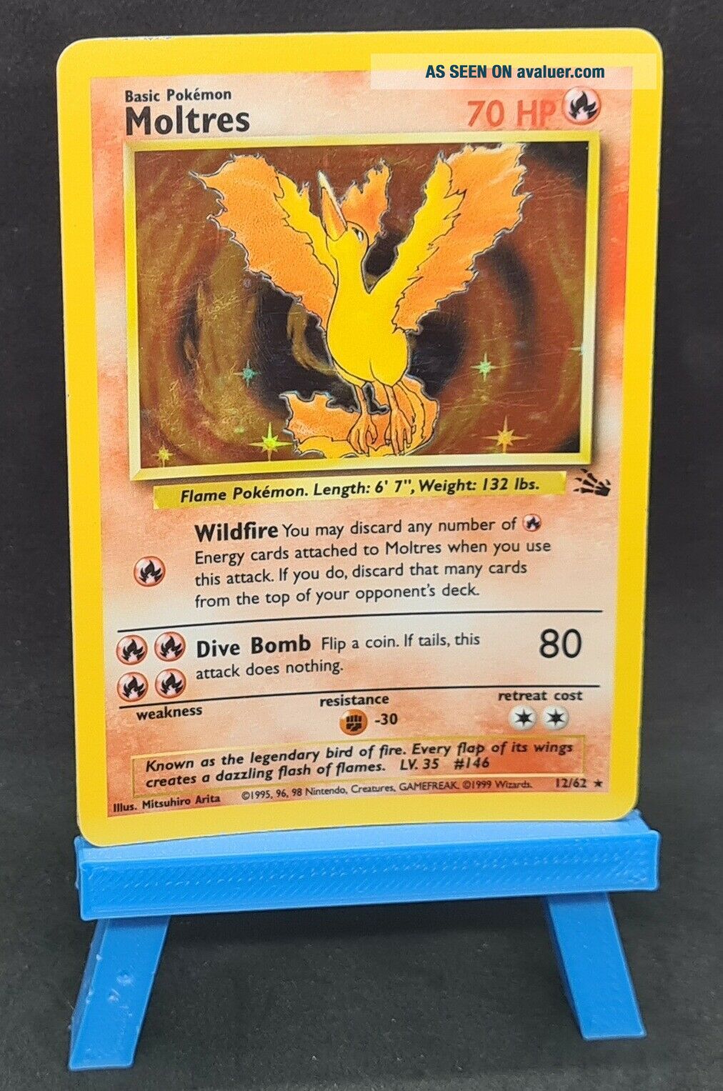 Moltres 12/62 Holo Rare 1999 Fossil POKEMON CARD - WoTC - Ex To NM ...