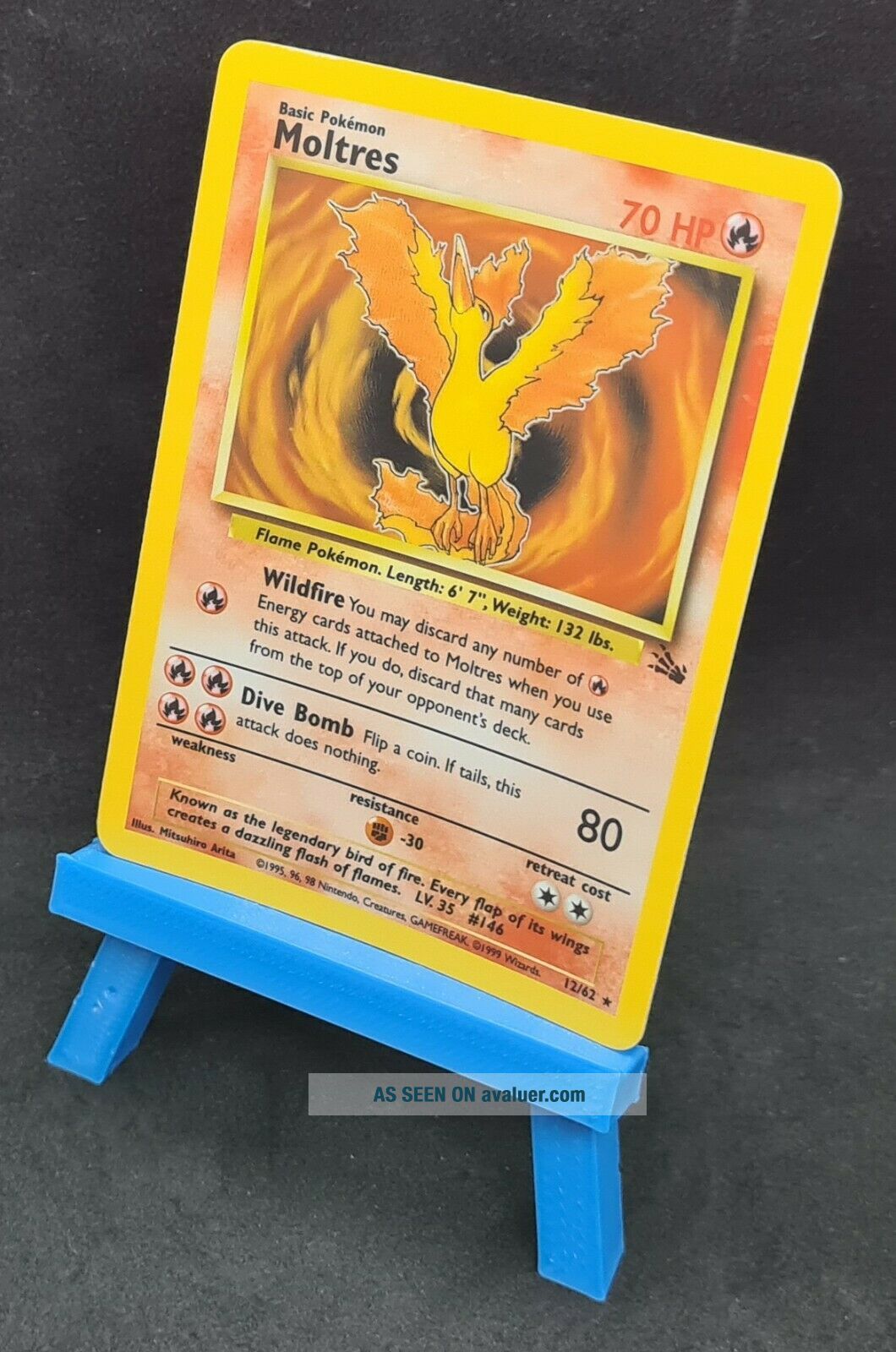 Moltres 12/62 Holo Rare 1999 Fossil POKEMON CARD - WoTC - Ex To NM ...