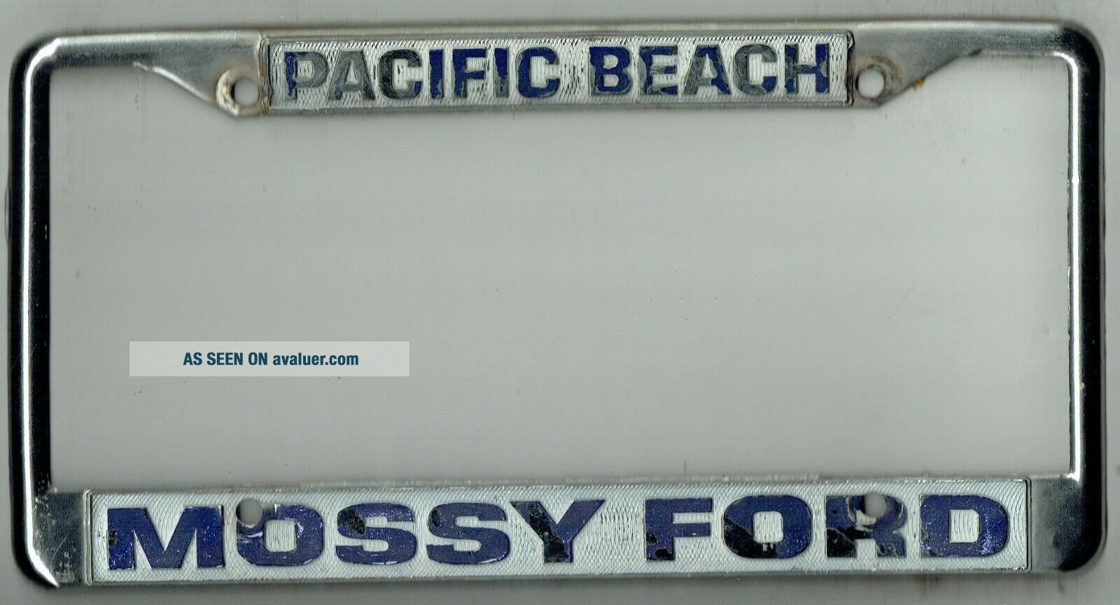 RARE Pacific Beach California Mossy Ford Vintage Dealer License Plate ...