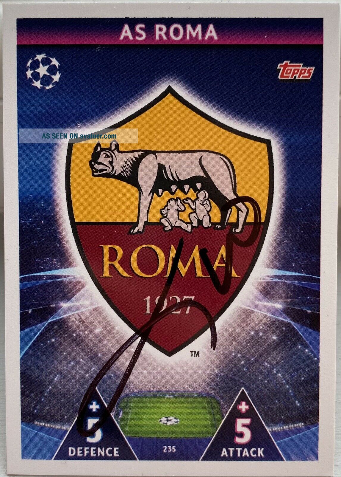 Francesco Totti Signed Roma Football Card - Crest - Badge - Rare ...