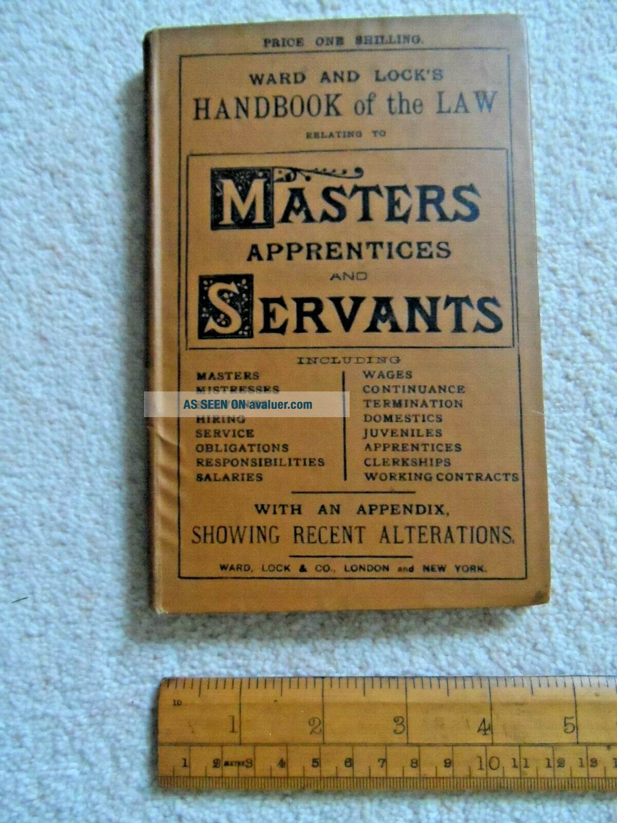 Rare 1883 Beeton ' S Handbook Of The Law - Masters Apprentices And ...