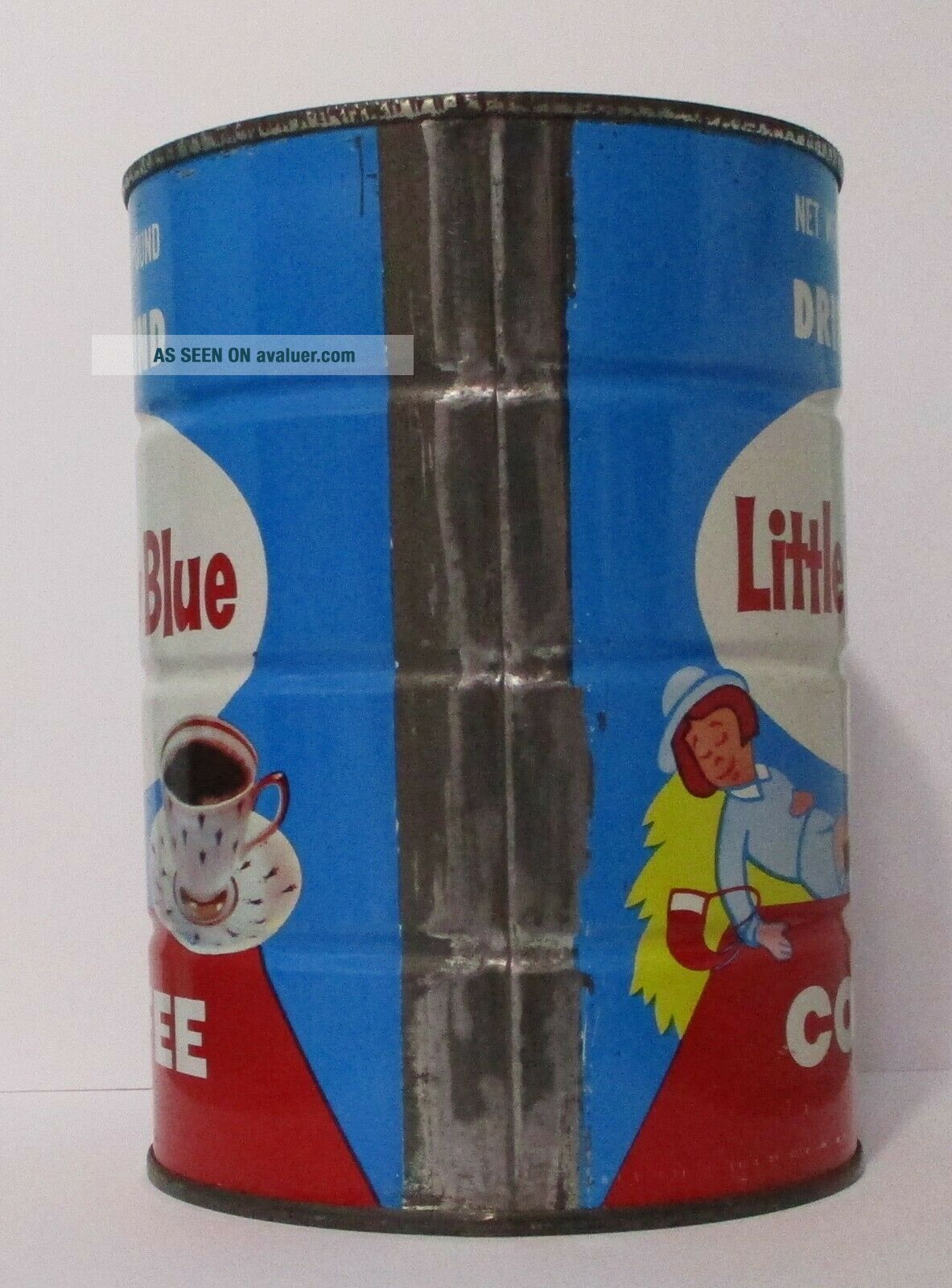 RARE Vintage Little Boy Blue 1 Pound Coffee Tin Can Advertising Display ...