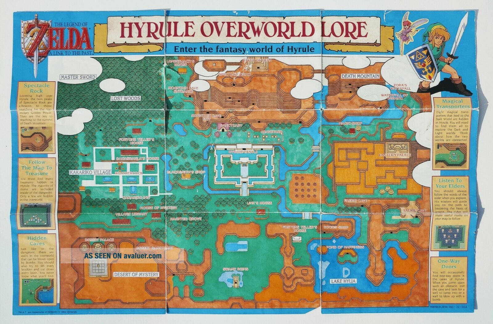 SNES The Legend Of Zelda A Link To Past Overworld Map Nintendo Rare ...