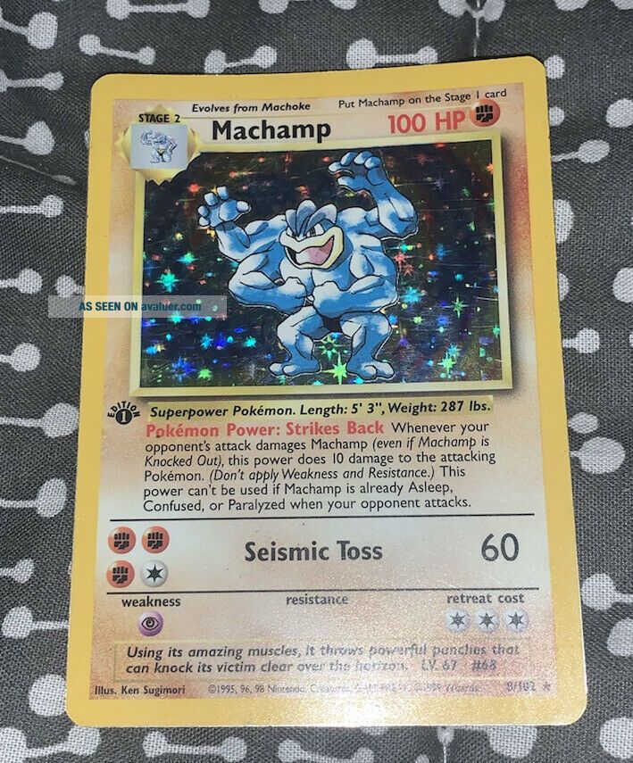 Machamp Pokémon Card TCG 1st Edition RARE Holo 8/102 Base Set | #51670883