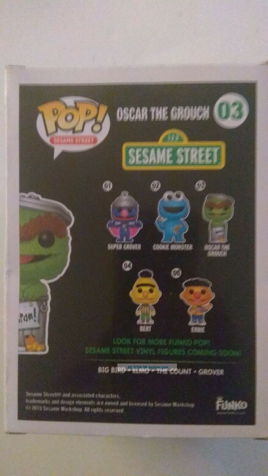 Pop TV Sesame Street Oscar The Grouch 03 Funko Pop Vinyl Green Rare ...