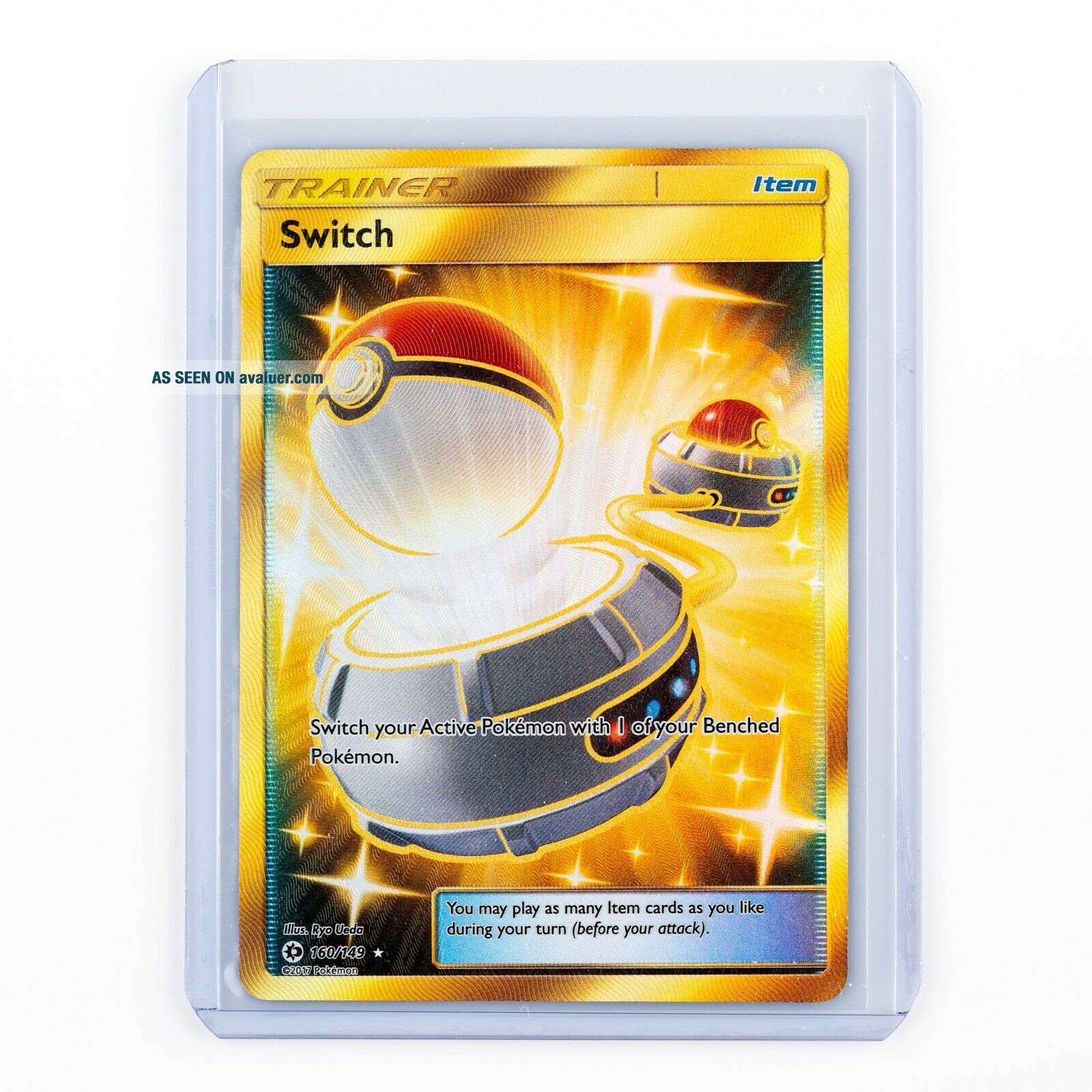 Pokemon TCG Golden Secret Rare Switch Trainer Sun & Moon 160/149 ...