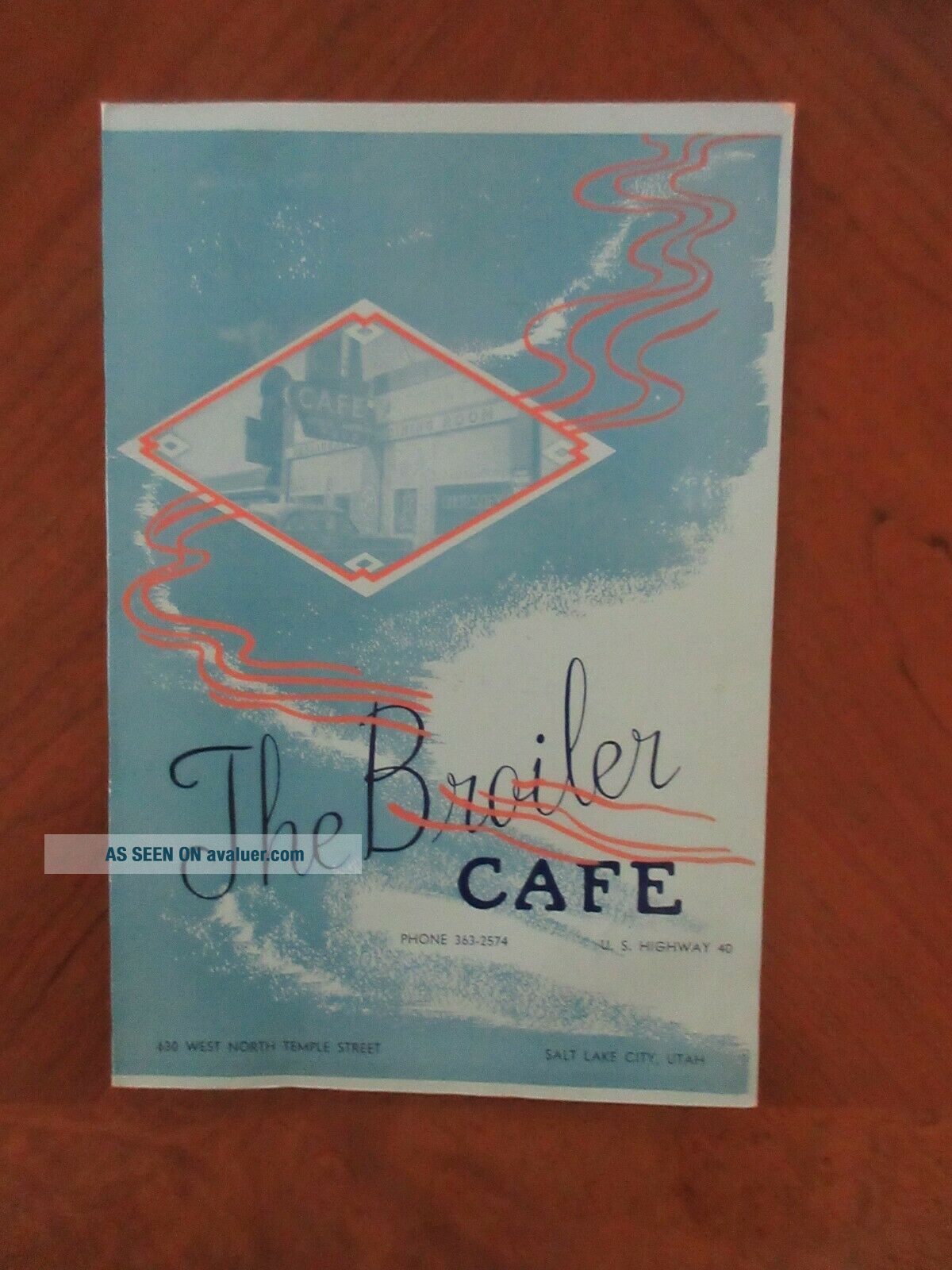 RARE Vintage CAFE RESTAURANT MENU/Broiler Salt Lake City Utah Graphics ...