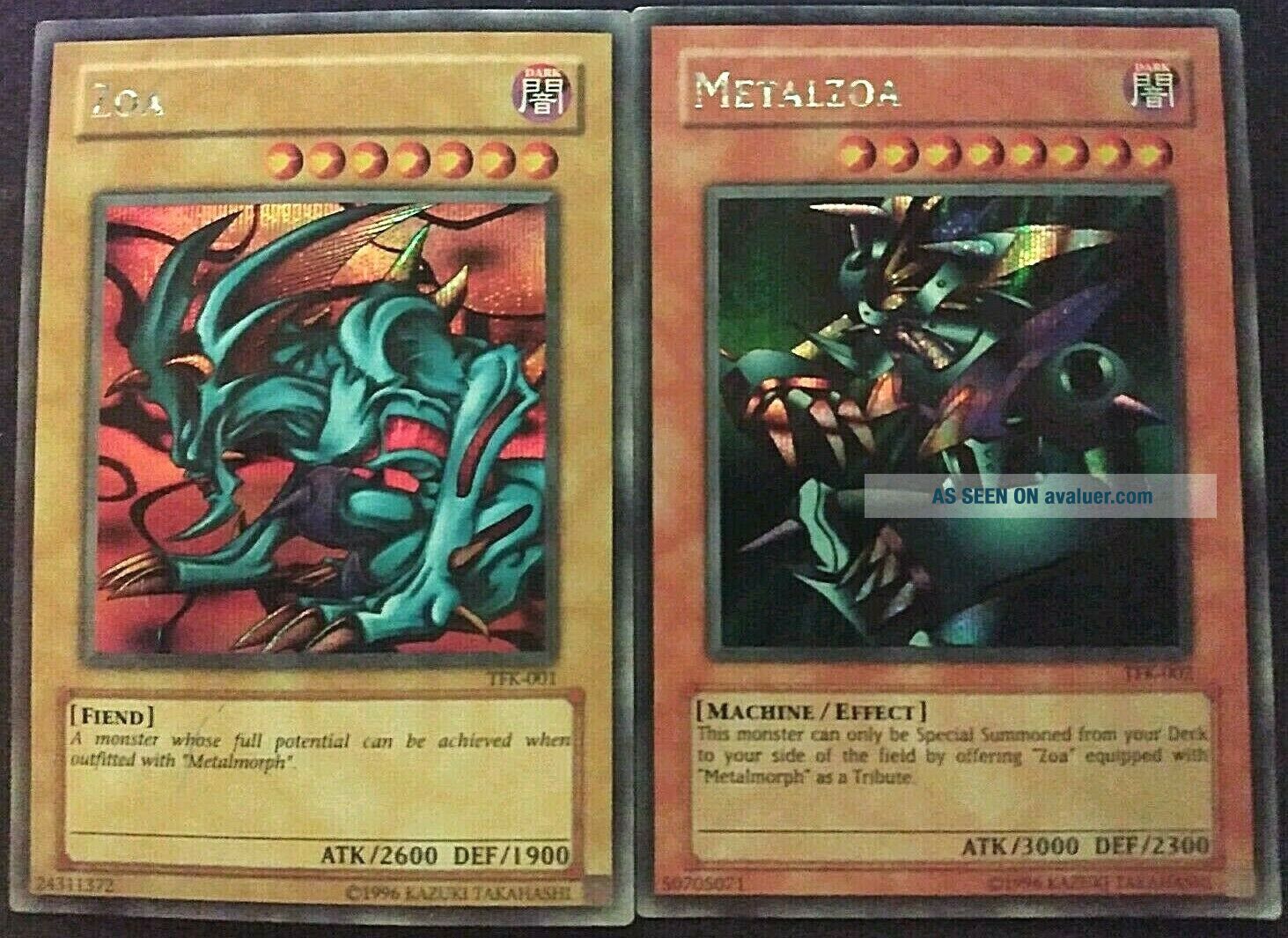 Yu - Gi - Oh Ultra Rare Zoa And Metalzoa Holo TFK - 001 And TFK - 002 ...