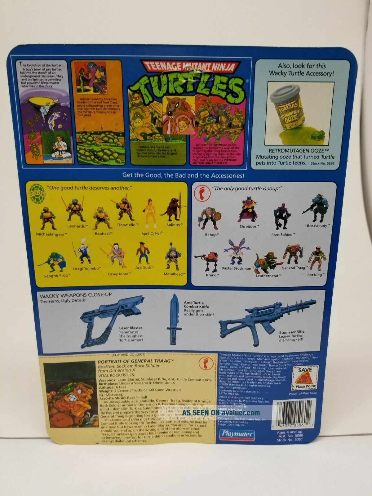 Vintage Teenage Mutant Ninja Turtles General Traag Complete Rare TMNT ...