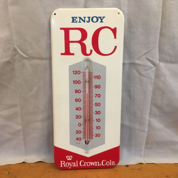 1950s Vintage Enjoy RC Cola Royal Crown Metal Thermometer Sign 512 ...