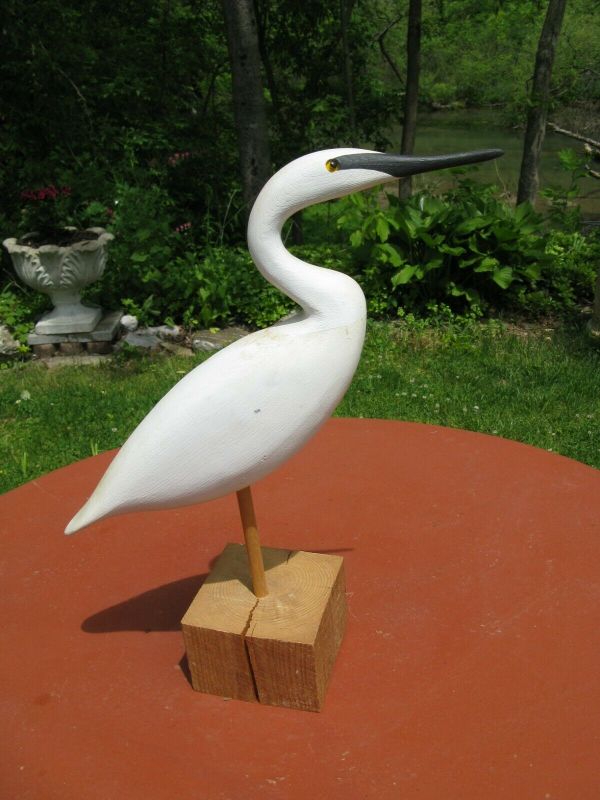 Vintage Shore Bird Decoy Hand Carved Signed J P Hand Cape May NJ Snowy ...