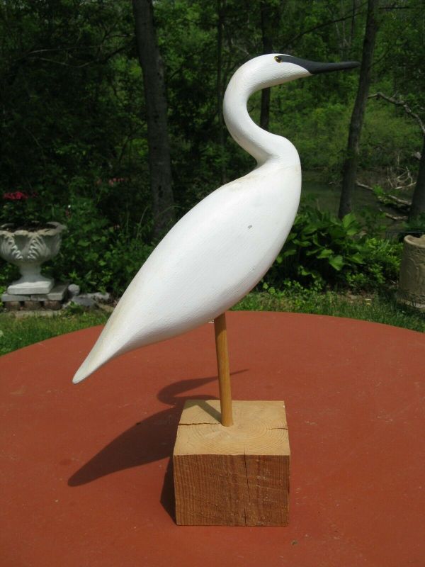 Vintage Shore Bird Decoy Hand Carved Signed J P Hand Cape May NJ Snowy ...