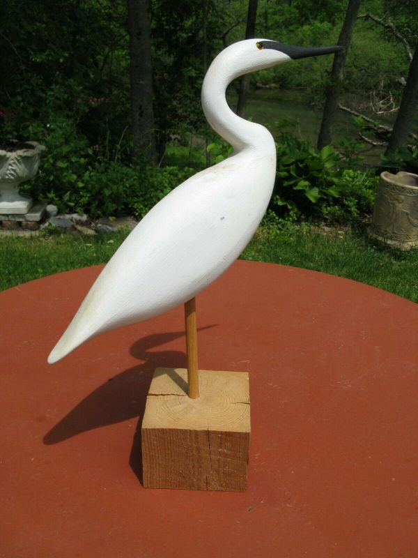 Vintage Shore Bird Decoy Hand Carved Signed J P Hand Cape May NJ Snowy ...