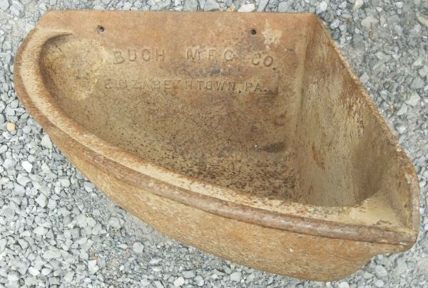Antique Cast Iron Horse Cattle Feed Water Corner Trough Buch ...