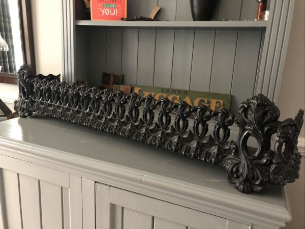 Antique Cast Iron Victorian Fireplace Fender Hearth Fire Kerb Guard ...