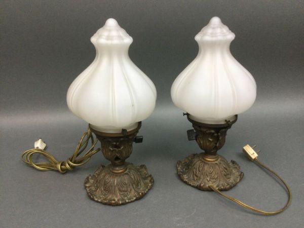 Pair Antique Victorian Early Cast Iron Wall Table Sconce French Lights ...