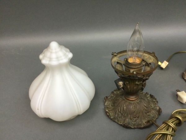 Pair Antique Victorian Early Cast Iron Wall Table Sconce French Lights ...