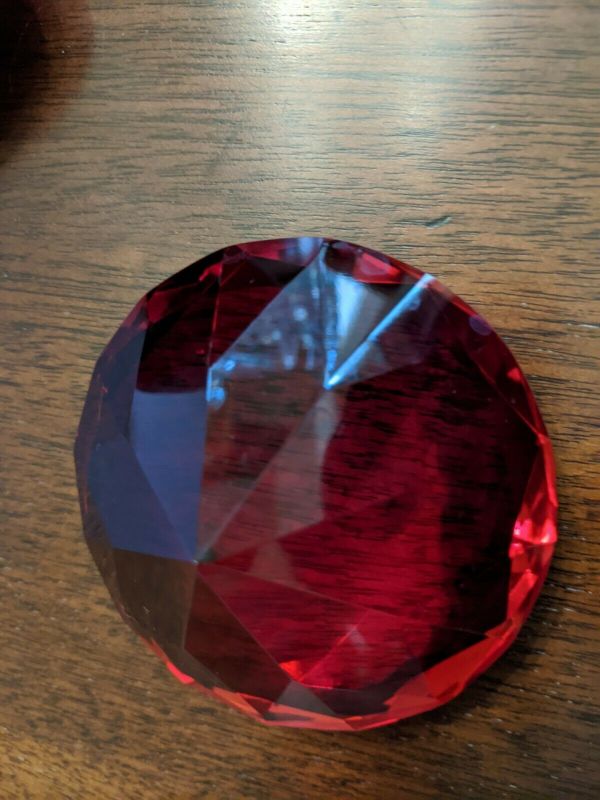 Vintage Set Of 3 Ruby Red Paperweights | #52213209