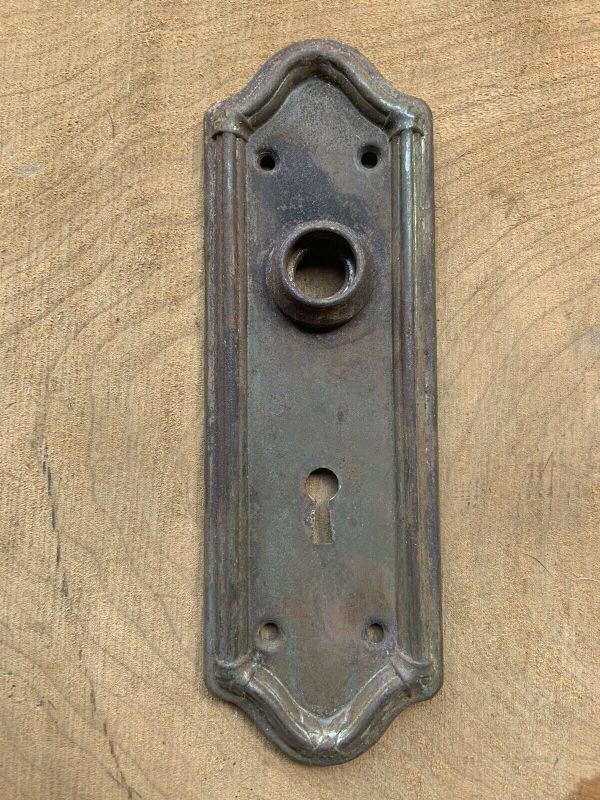 VINTAGE SINGLE ART DECO DOOR KNOB SKELETON KEY BACK PLATE RESTORE ...