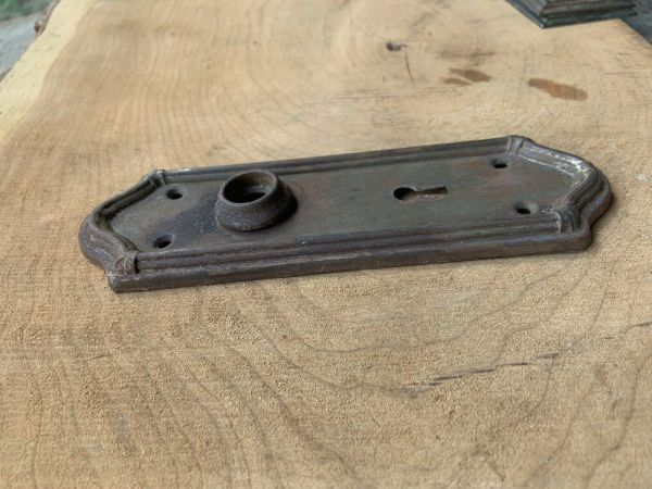 VINTAGE SINGLE ART DECO DOOR KNOB SKELETON KEY BACK PLATE RESTORE ...