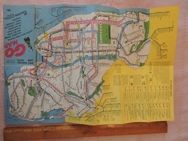 Rare 1976 York City Subway Path LIRR GO MAP GO MAP GO MAP Brooklyn ...