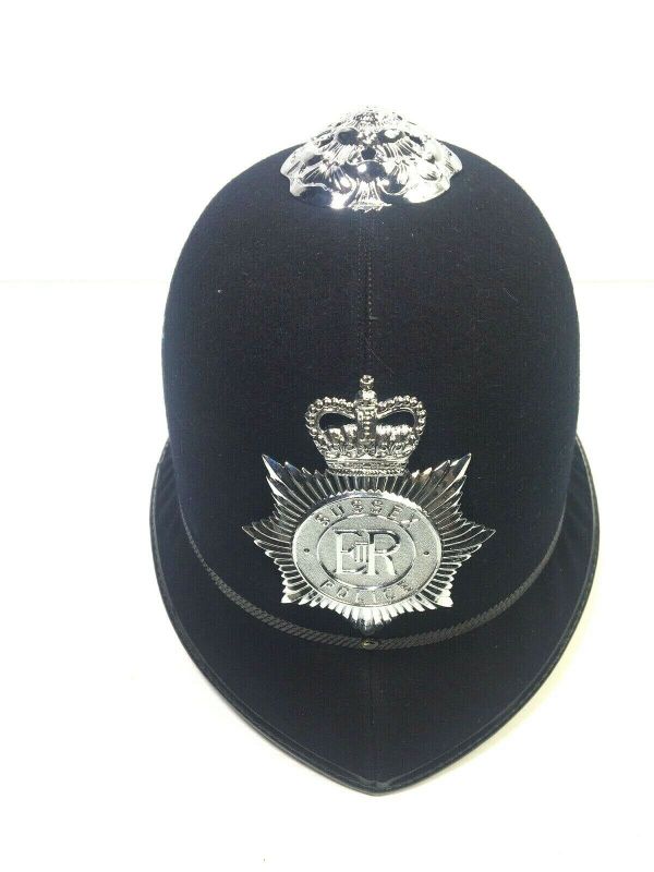 British Police Bobby Christy Custodian Sussex Constabulary Hat Helmet ...