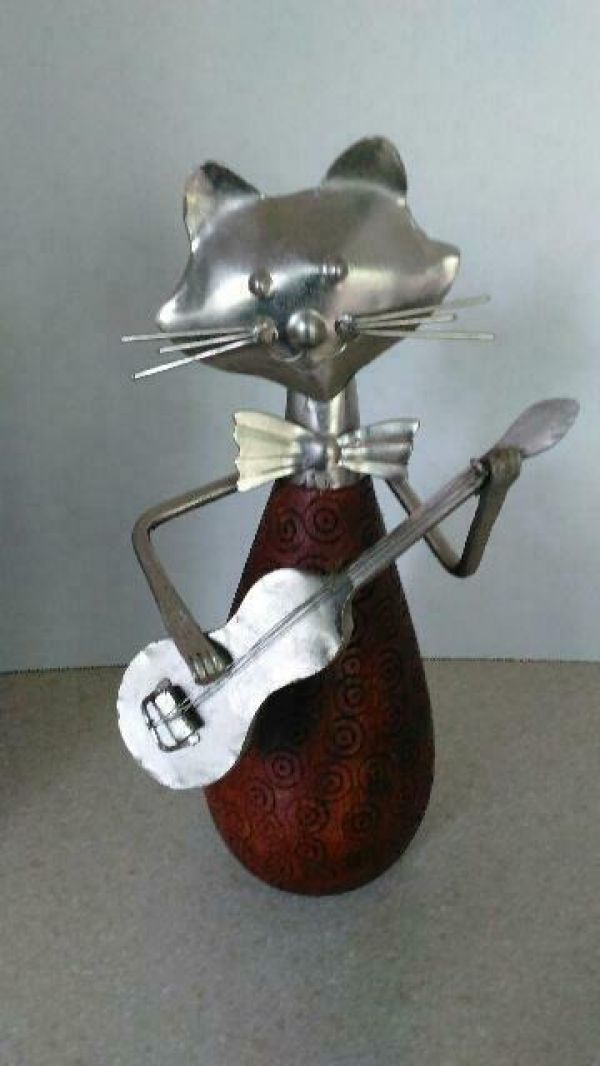 Awesome Vintage 3 Cat Band Playing Musical Instruments Made Of Wood And ...