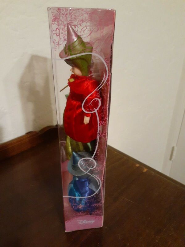 NIB Disney Store FLORA FAUNA MERRYWEATHER Fairies Sleeping Beauty ...