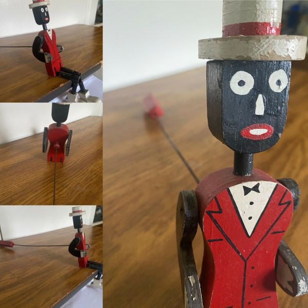 Orig Vintage Black Americana Carved Wood Dance Puppet Aka Lumberjack ...