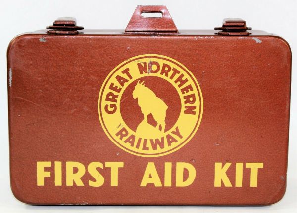 Great Northern Railway First Aid Kit With Supplies Railroad Train 1950S ...